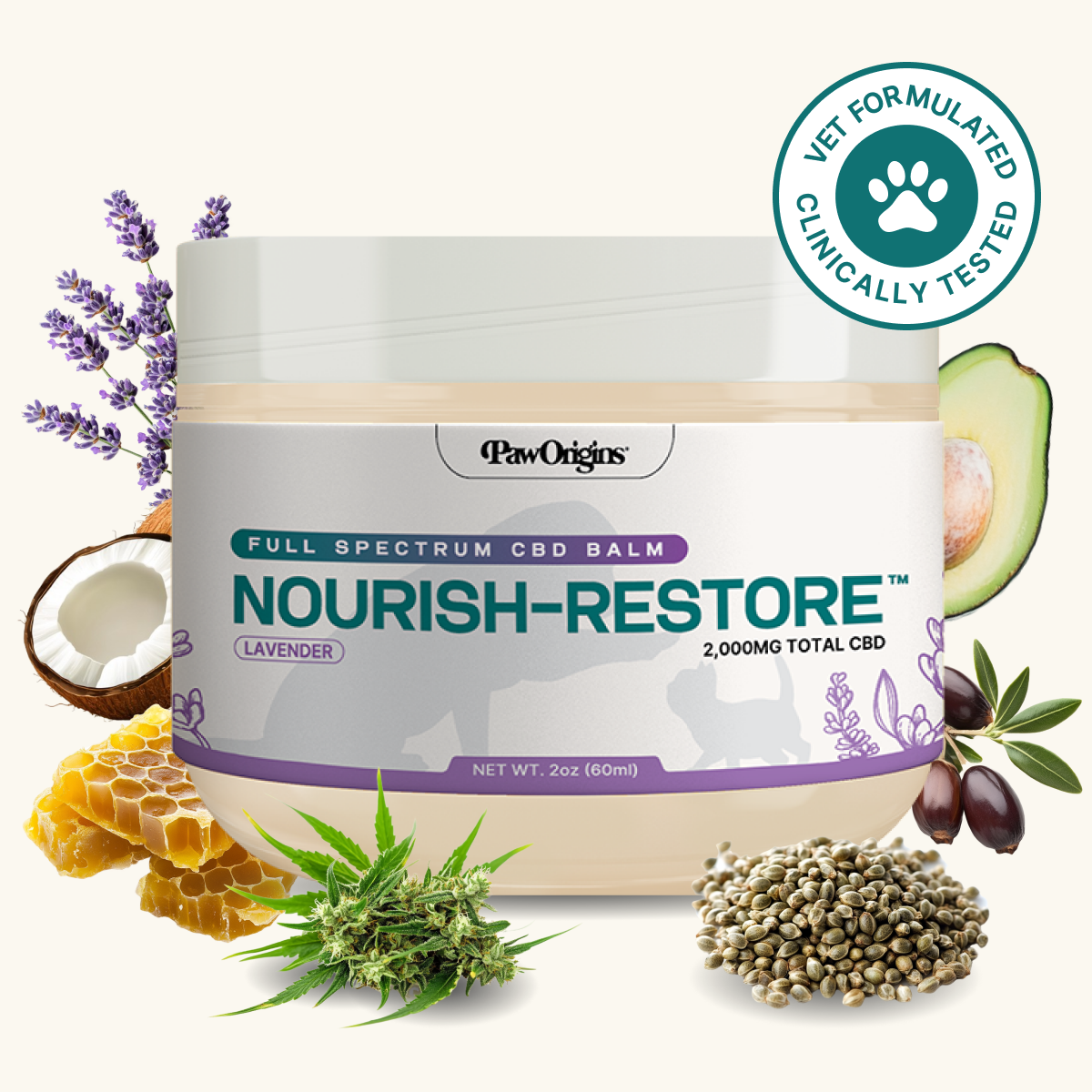 Nourish-Restore™ Full Spectrum CBD Balm – Paw Origins